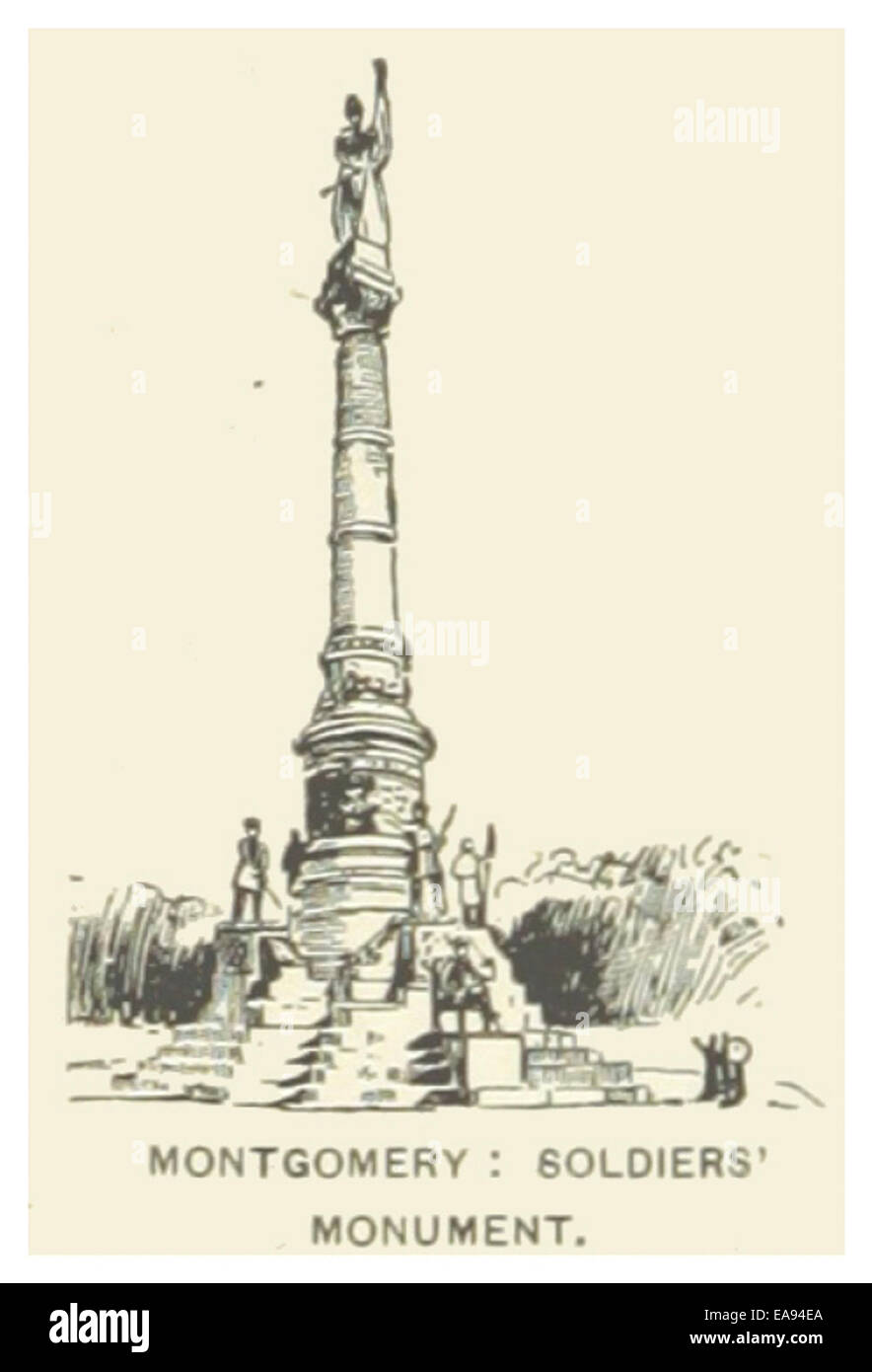 US-AL(1891) p030 MONTGOMERY, SOLDIERS' MONUMENT Stock Photo - Alamy
