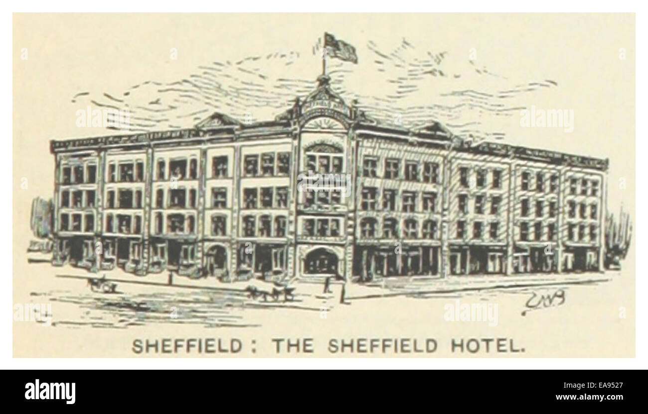 This 1891 illustration depicts the Sheffield Hotel in Sheffield ...