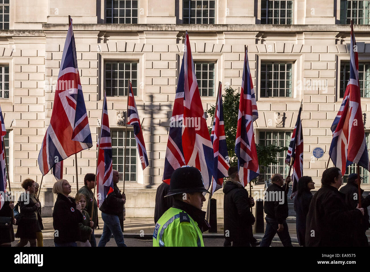 London, UK. 9th Nov, 2014. Far right National Front march on ...