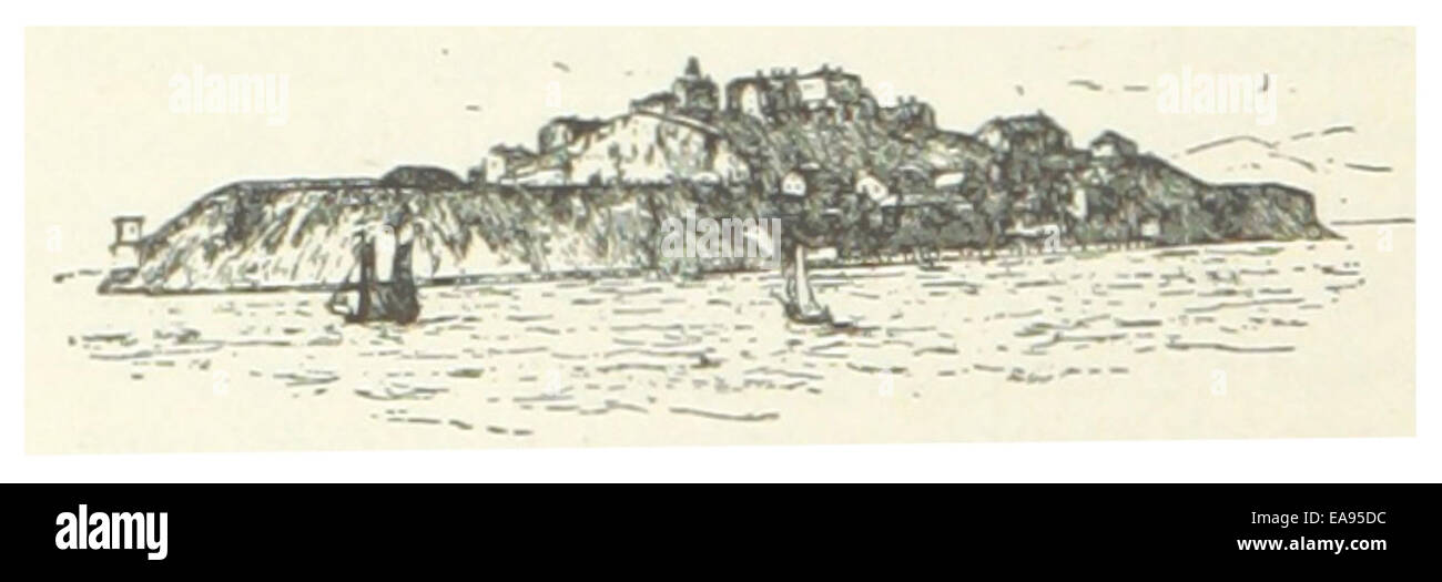 An 1891 illustration showing Alcatraz Island in San Francisco Bay. The ...
