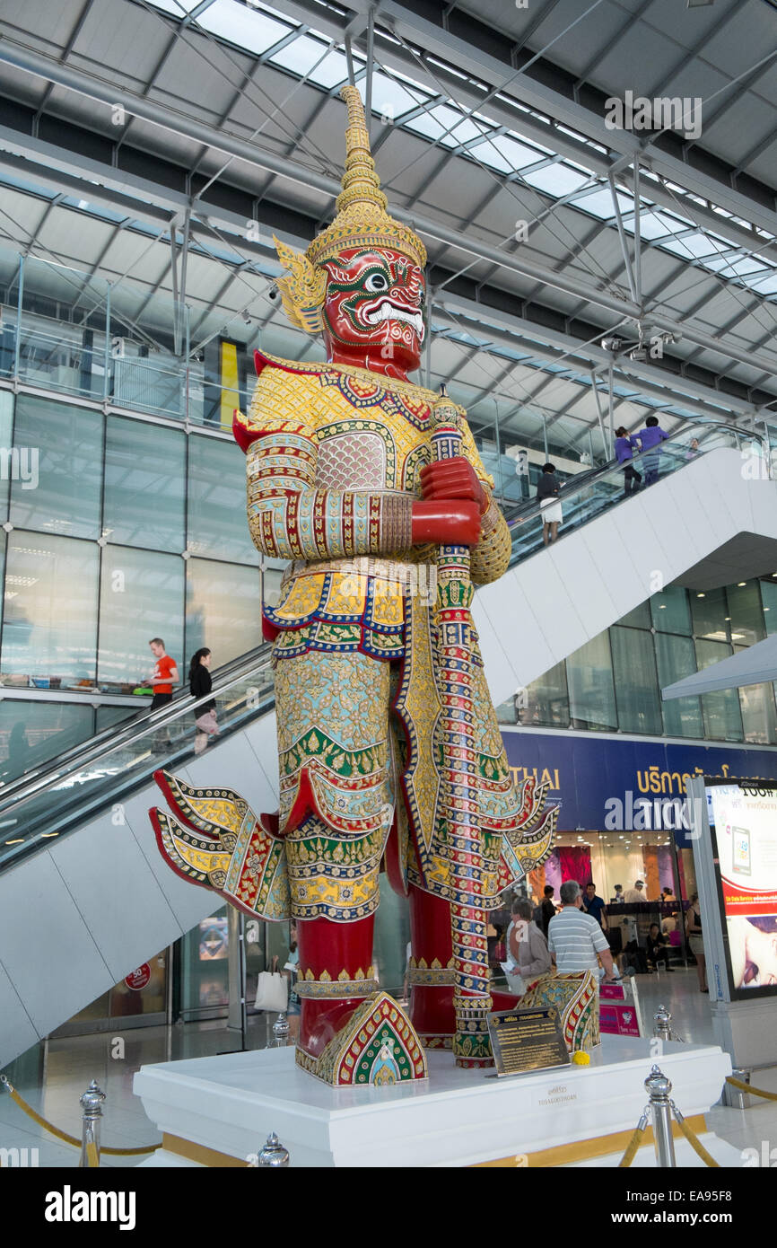 Huge,guardian, statue, yak,Suvarnabhumi,International,Airport,Bangkok ...