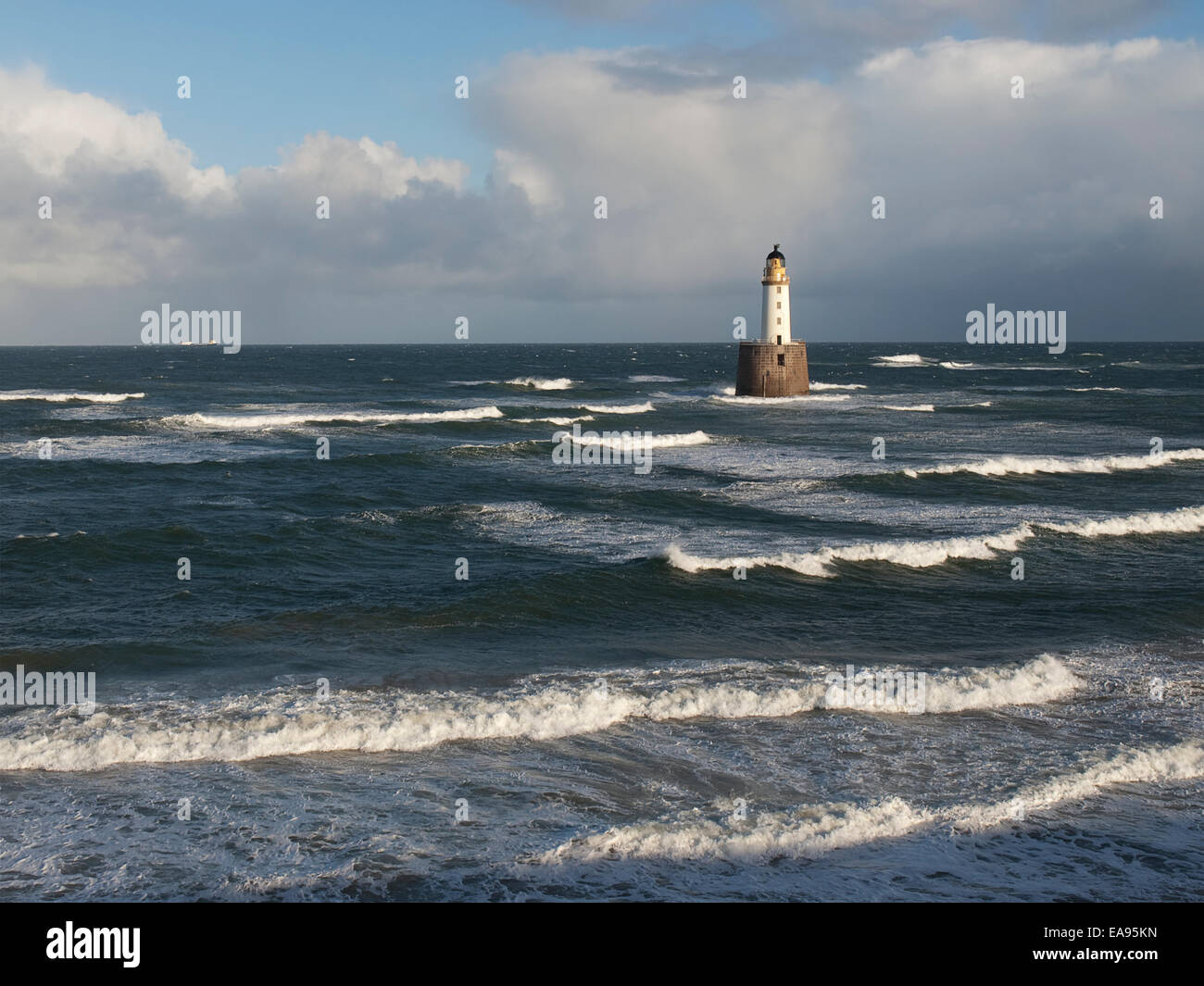 The lighthouse at Rattray Head, near Fraserburgh, Scotland. Built in ...