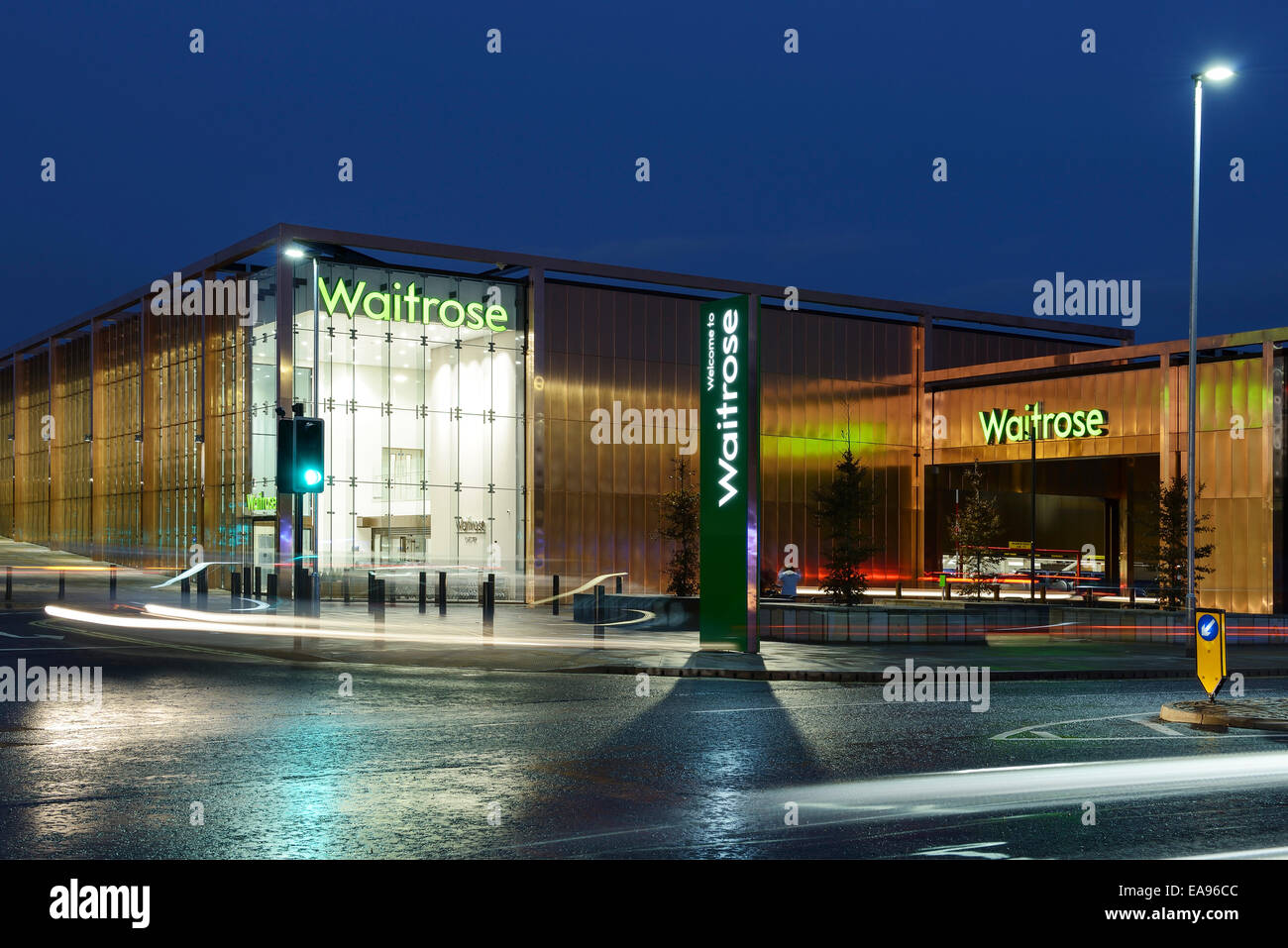 The main entrance to the Waitrose supermarket in Chester UK Stock Photo ...