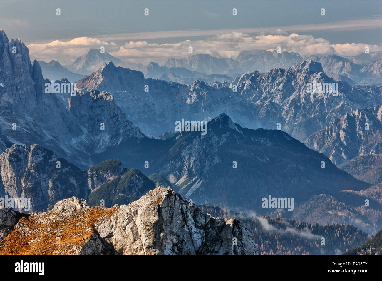 Italian alps and mountain tops.Julian Alps, Italy Stock Photo - Alamy