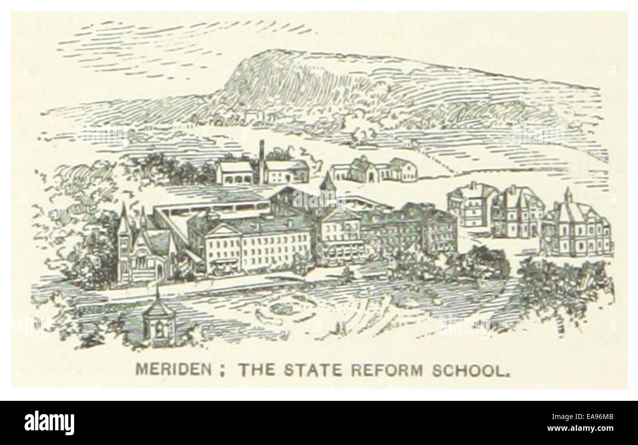 This 1891 illustration depicts the State Reform School in Meriden ...