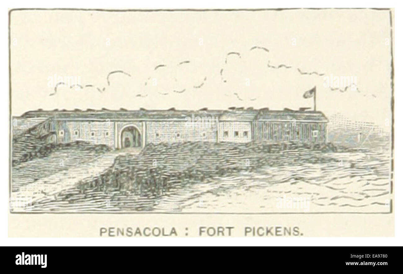 An illustration from the 1891 publication depicting Fort Pickens in ...