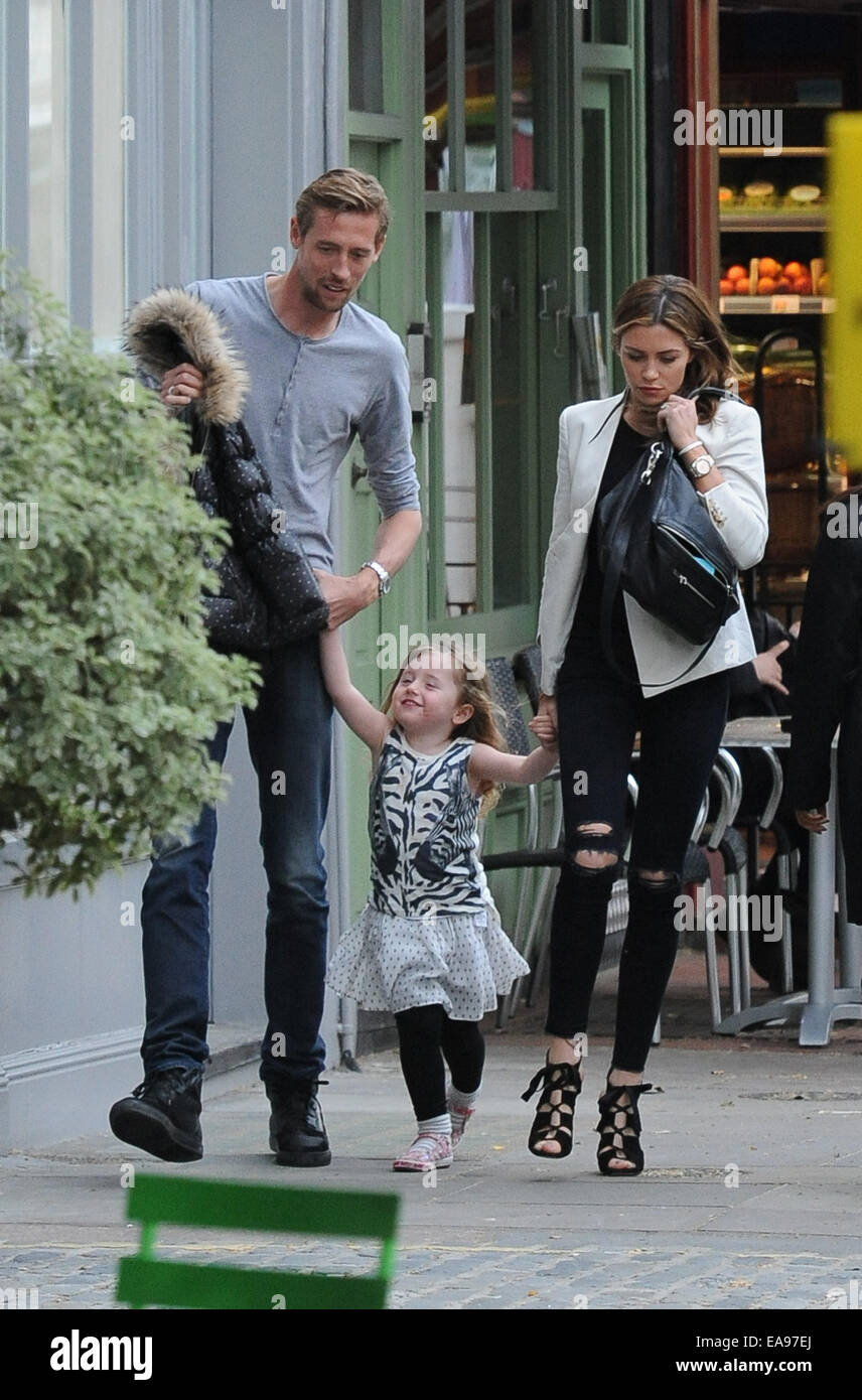 Abbey Clancy and Peter Crouch seen after having a family meal in ...