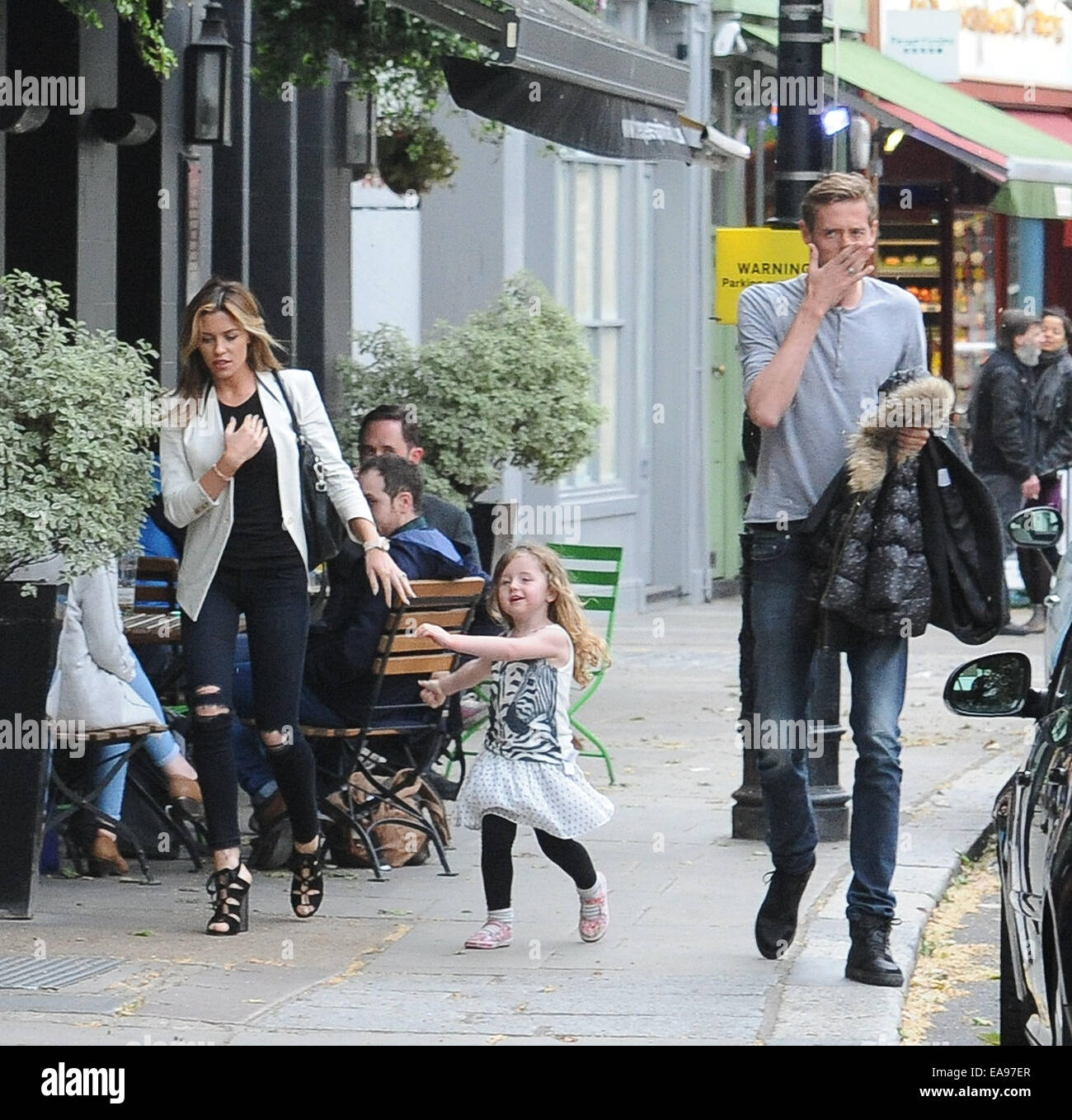 Abbey Clancy and Peter Crouch seen after having a family meal in ...
