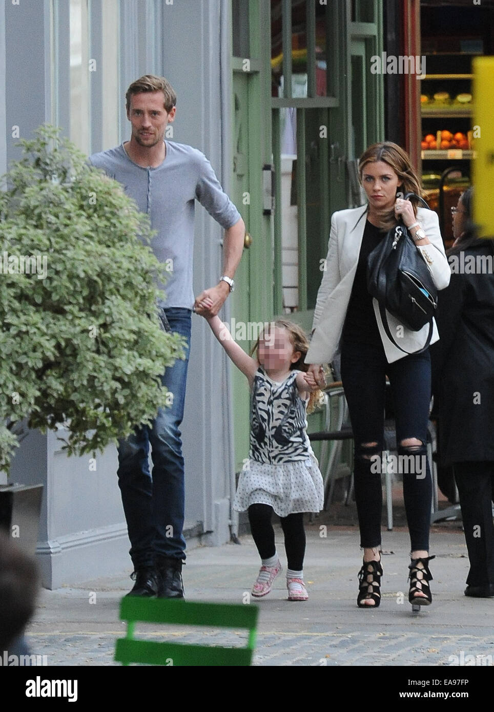 Abbey Clancy and Peter Crouch seen after having a family meal in ...