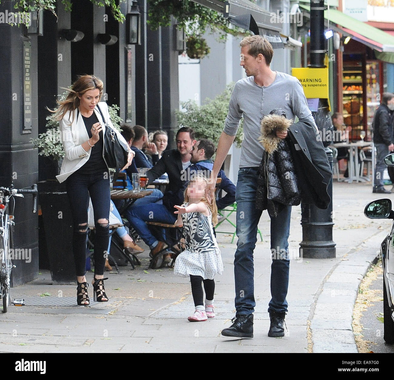 Abbey Clancy and Peter Crouch seen after having a family meal in ...