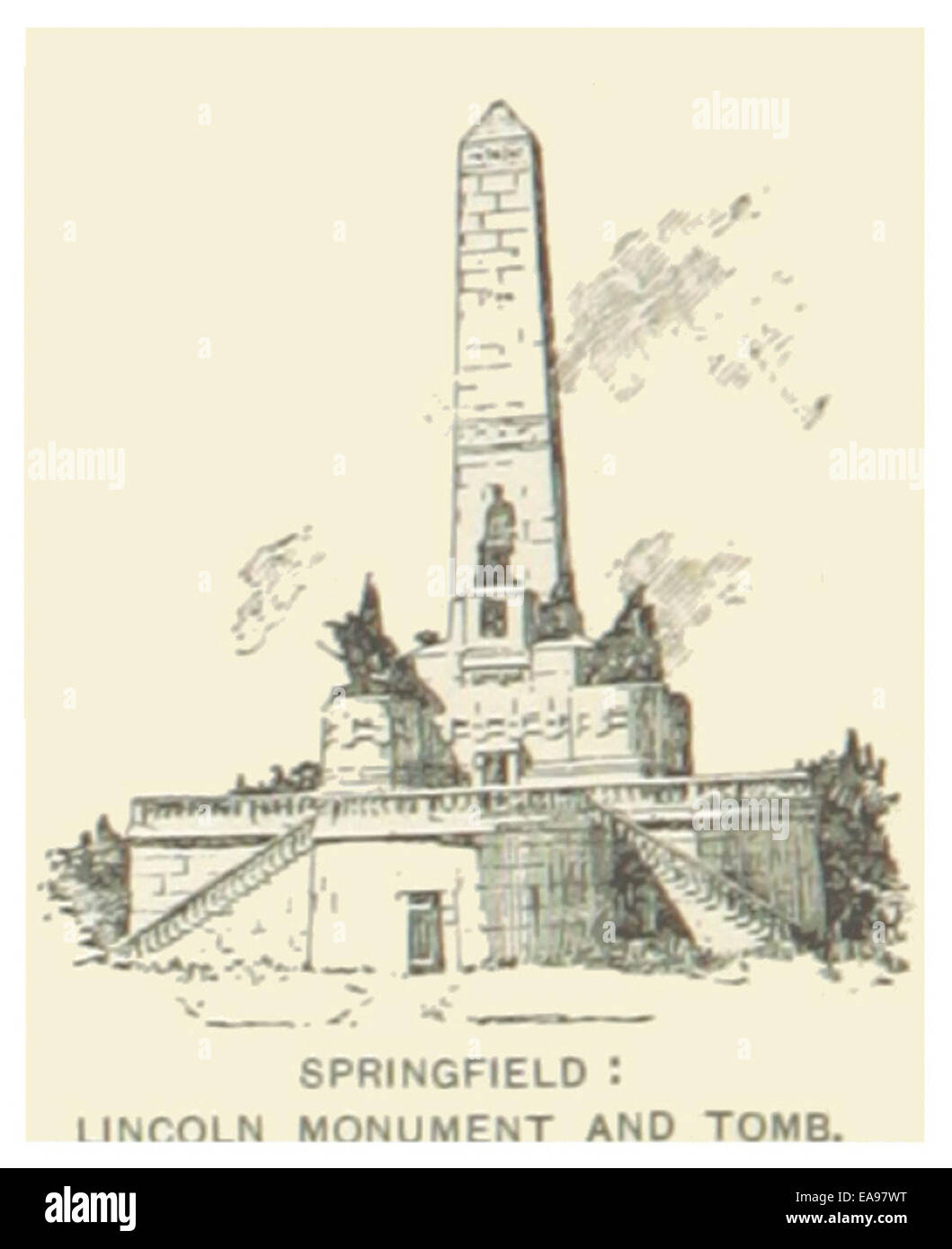 US-IL(1891) p212 SPRINGFIELD, LINCOLN MONUMENT AND TOMB Stock Photo - Alamy