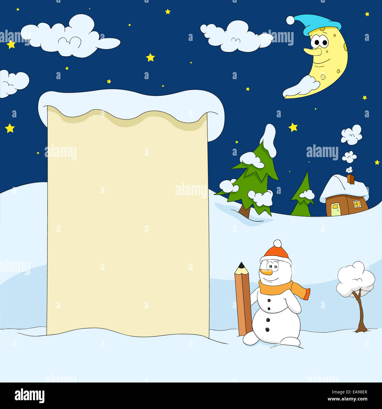 Winter funny illustration Stock Photo - Alamy