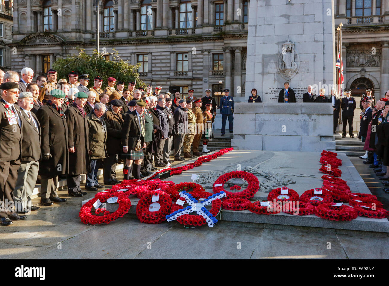 Glasgow, UK. 09th Nov, 2014. The annual Remembrance Day Parade was held ...
