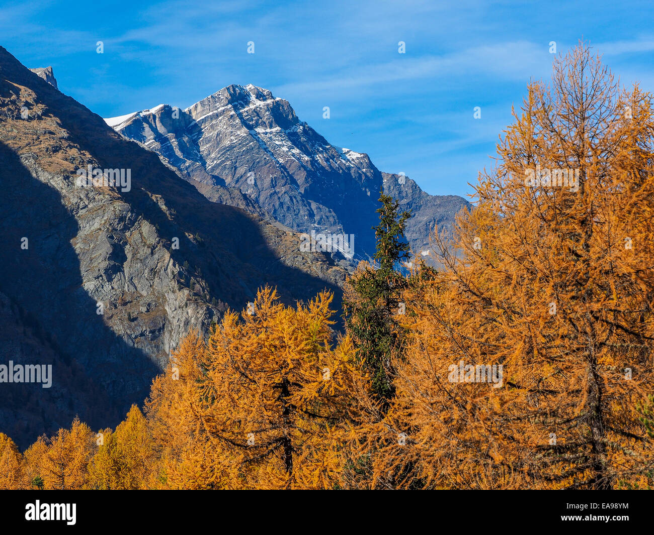 autumn mountain landscape near Saint Moritz - Engadin Switzerland Stock ...