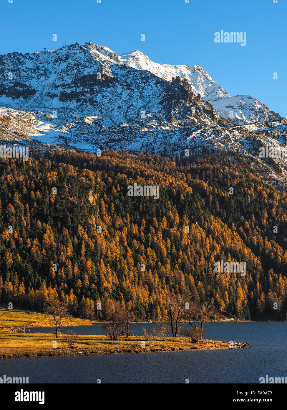 Lake in the Swiss Alps - Beautiful landscape in the Swiss Alps on a day ...