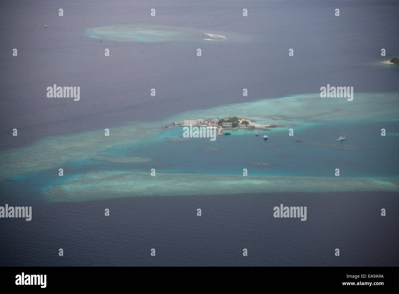 view of Maldives from the air Stock Photo - Alamy