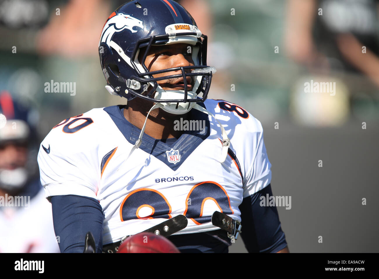 Oakland, California, USA. 9th Nov, 2014. Denver Broncos tight end ...