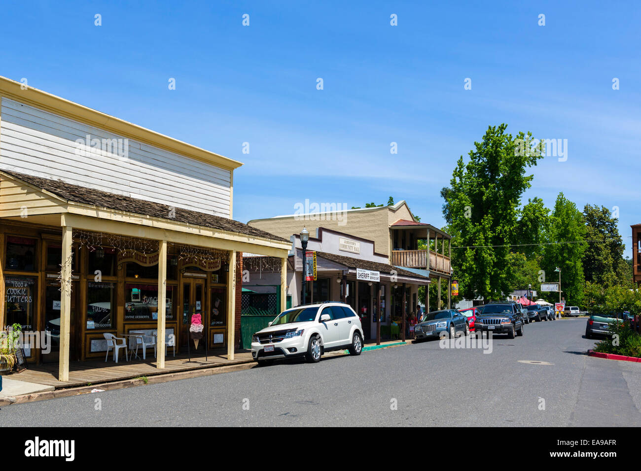 Main Street in the old gold mining town of Jamestown, Southern Gold ...