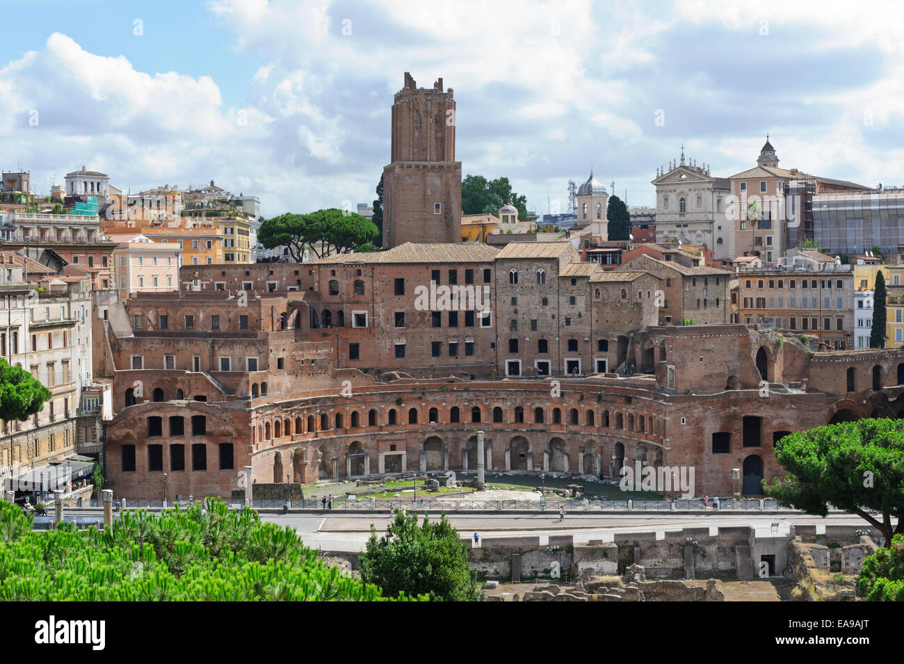 The ancient Roman Trajan's Market building in the City of Rome, Italy ...
