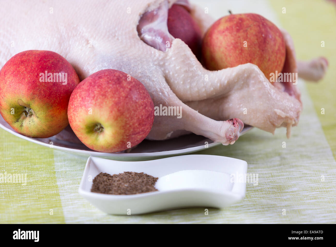 St. Martin´s goose preparation Stock Photo - Alamy