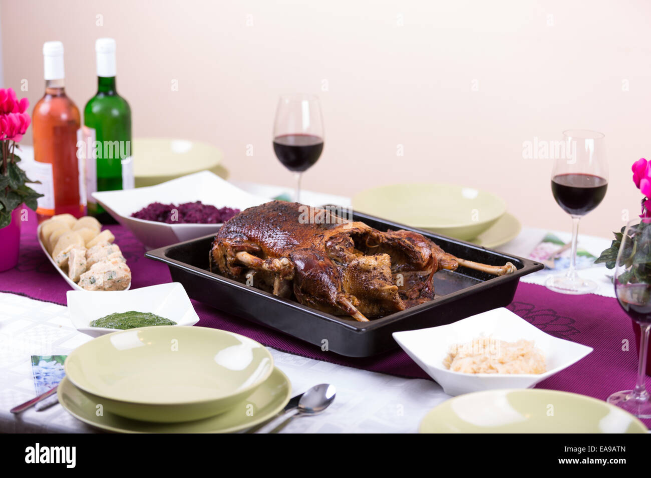St. Martin´s goose preparation Stock Photo - Alamy