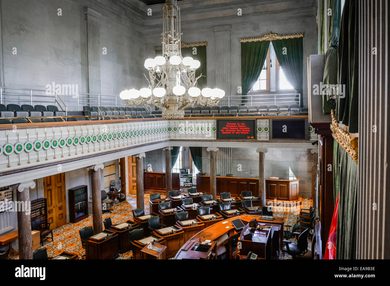 The ornate & beautiful interior of the Tennessee Senate chambers at the ...