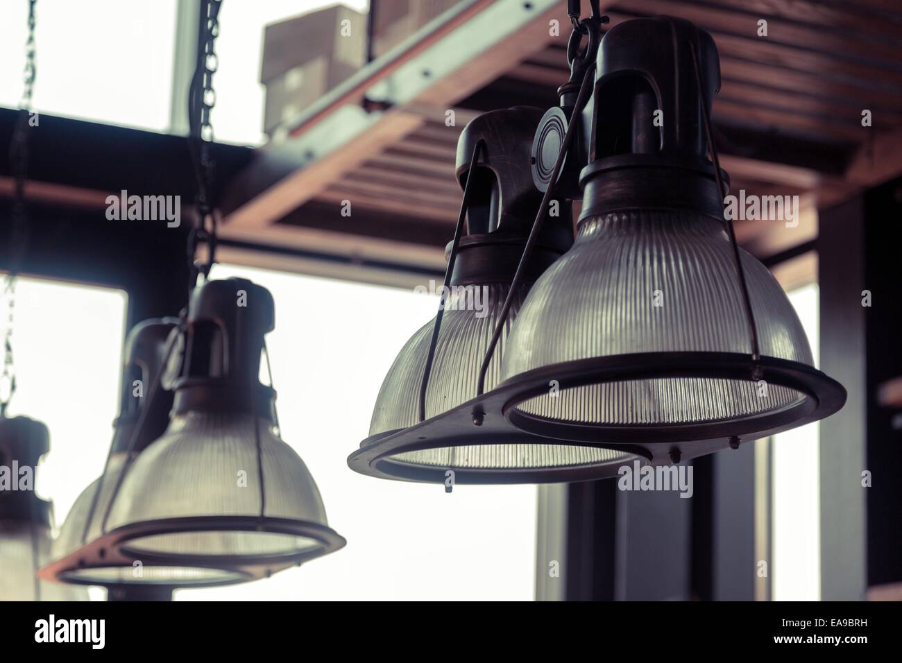 Lamps hanging on the wall Stock Photo - Alamy