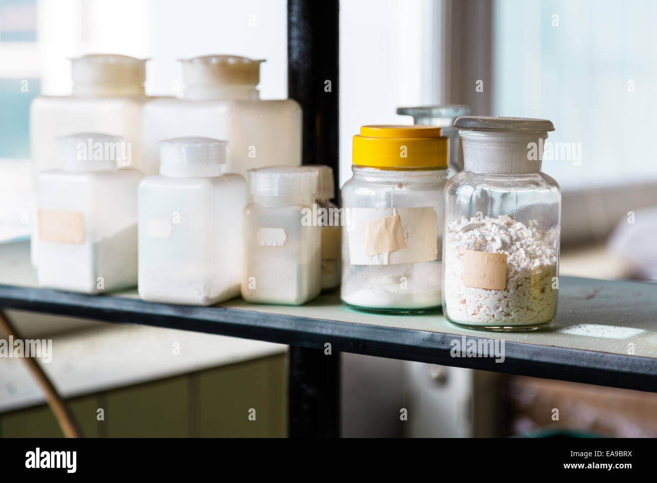 old laboratory with a lot of bottles Stock Photo - Alamy