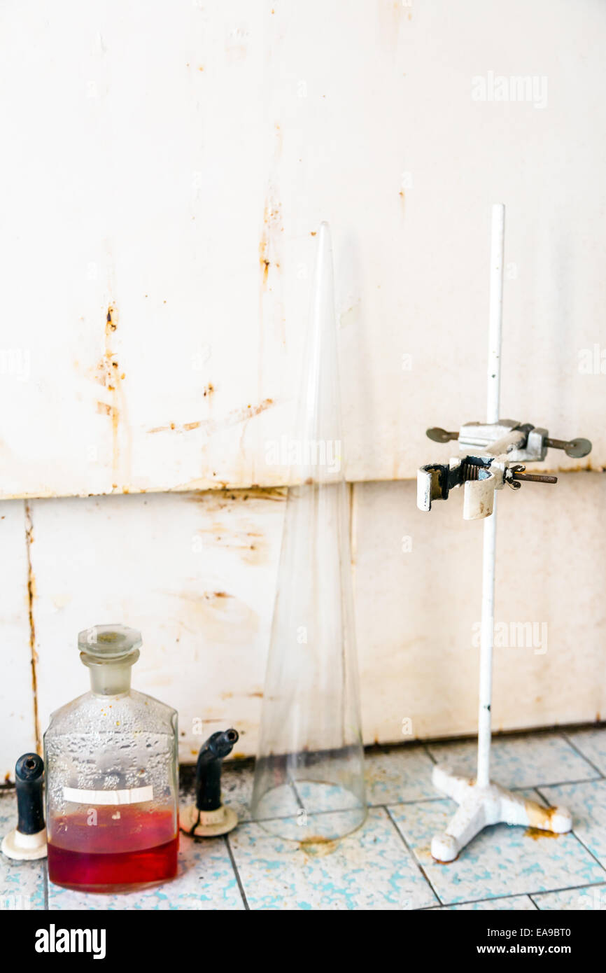 old laboratory with a lot of bottles Stock Photo - Alamy