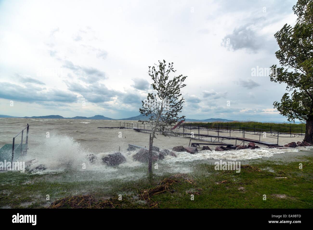 Storm over the lake Stock Photo - Alamy