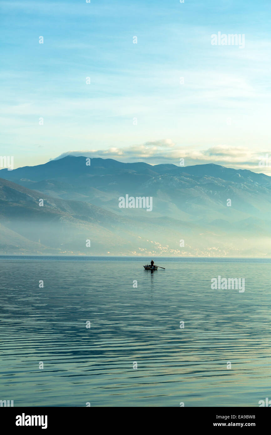 Landscape with boats and sea Stock Photo - Alamy
