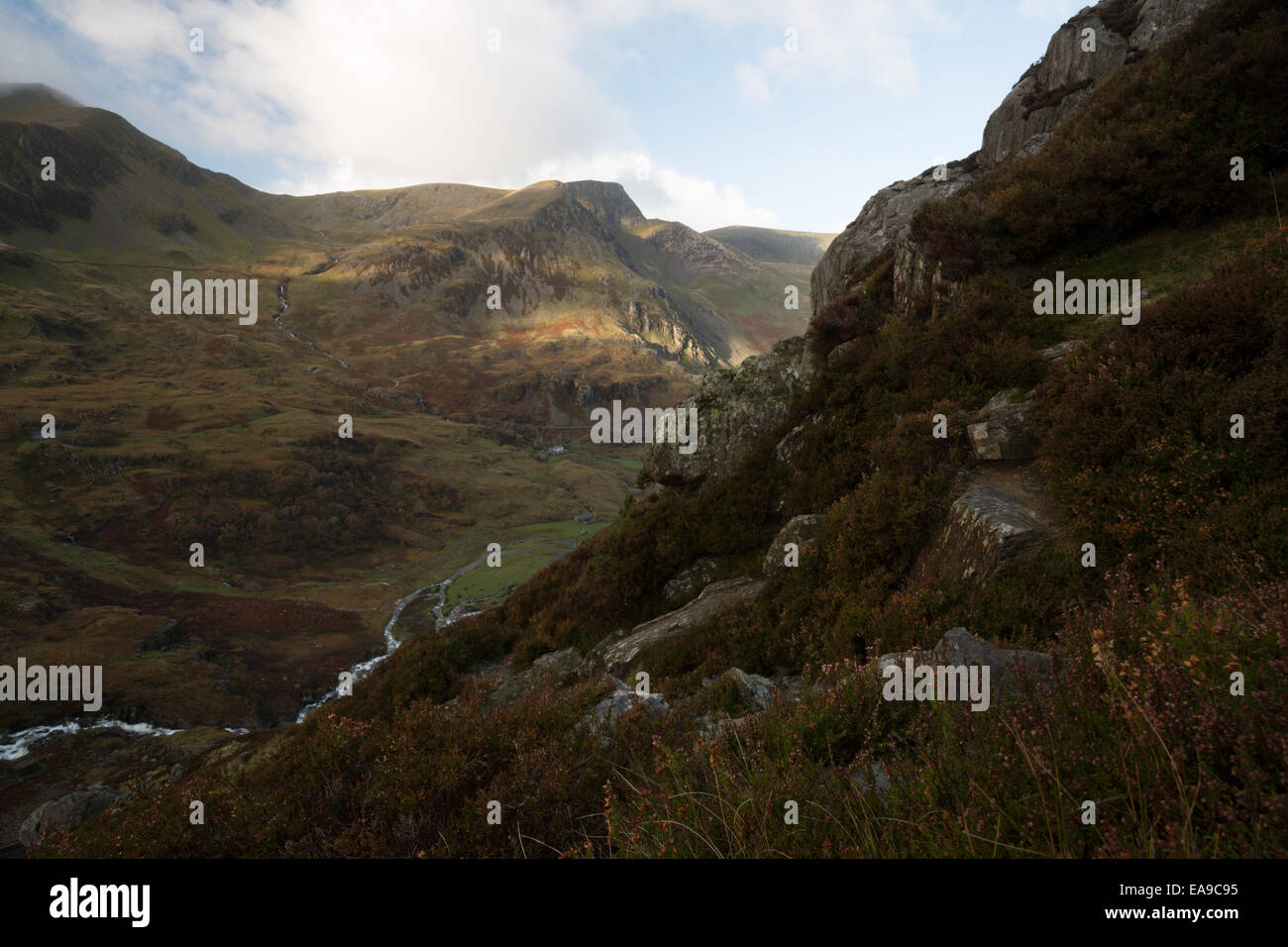Foel Goch from Pen Yr Ole Wen, Snowdonia National Park, Wales Stock ...