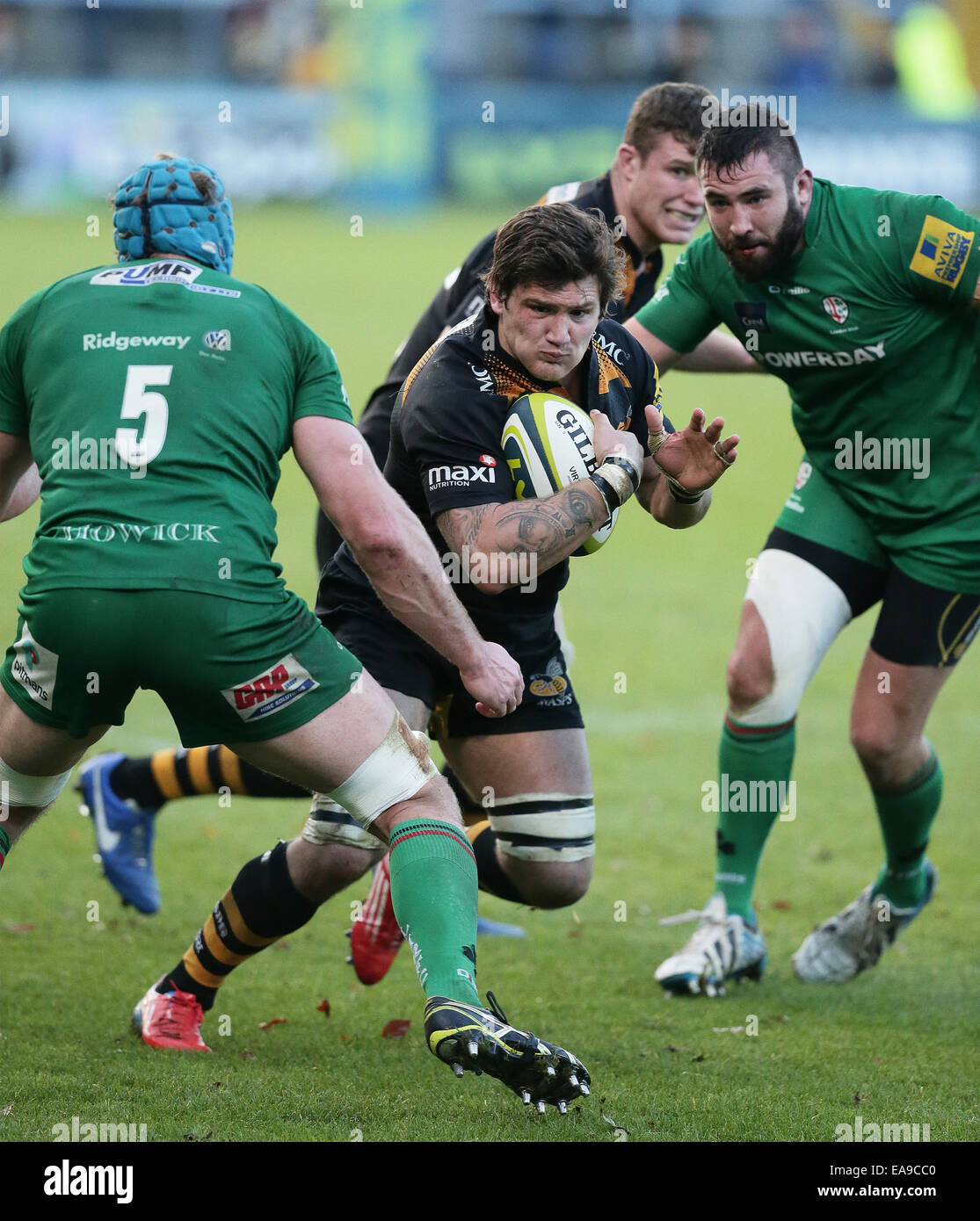 High Wycombe, UK. 09th Nov, 2014. LV Cup Rugby. Wasps versus London ...
