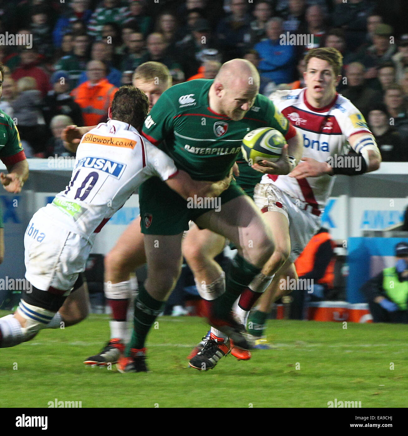 Leicester, UK. 09th Nov, 2014. LV Cup Rugby. Leicester Tigers versus ...