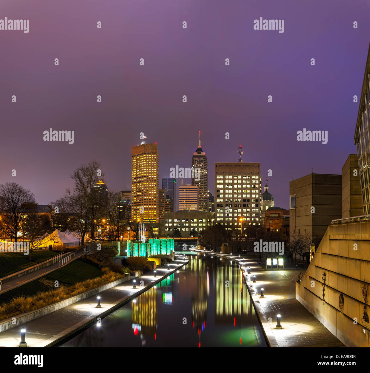 Downtown of Indianapolis at the night time Stock Photo - Alamy
