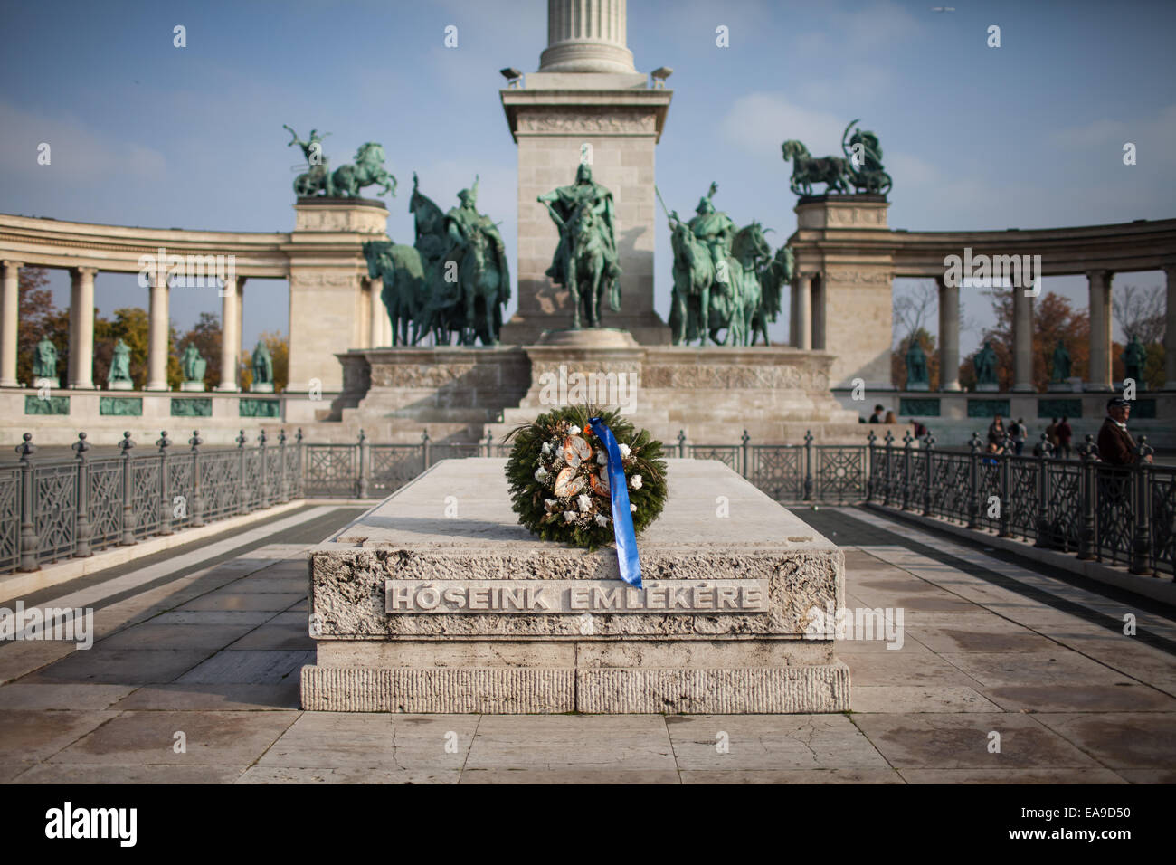 The Millenium Monument in Hősök tere (Heroes' Square), Budapest ...