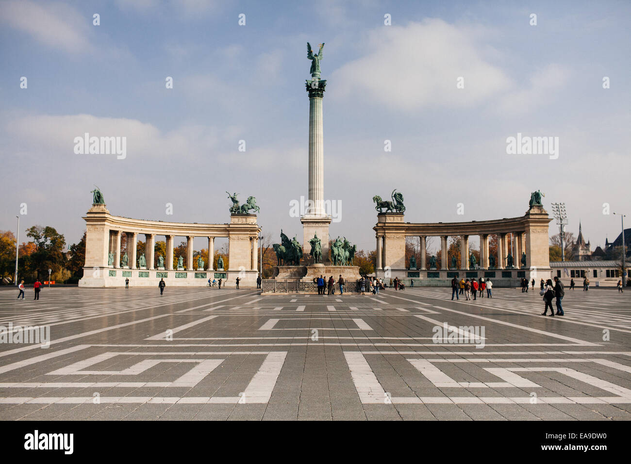 The Millenium Monument in Hősök tere (Heroes' Square), Budapest ...