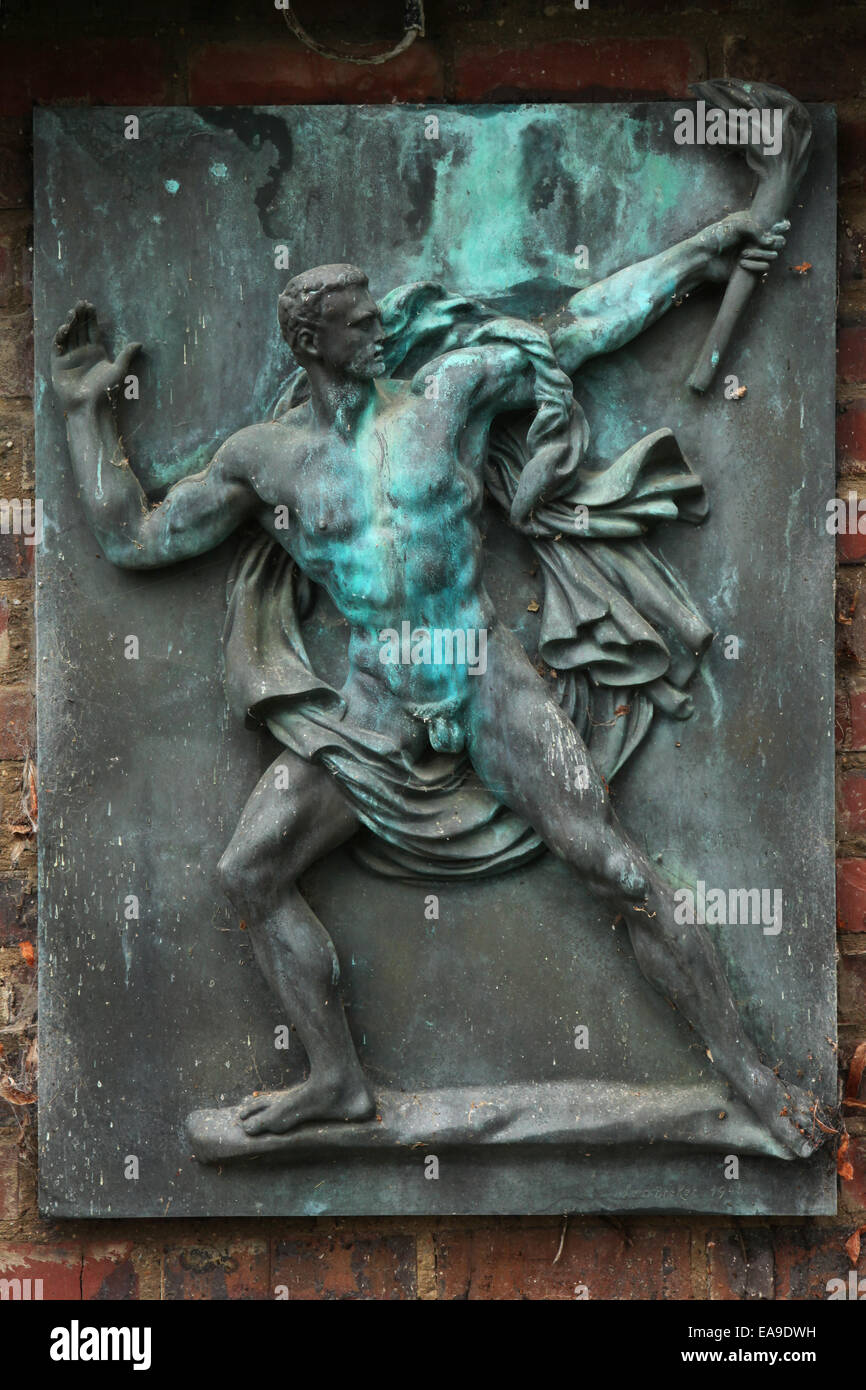 The Torchbearer (1940). Bronze relief by German sculptor Arno Breker ...