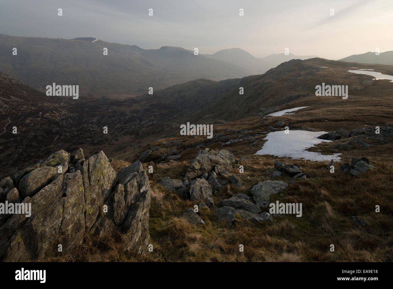 Drws Nodded, Glyderau range, Snowdonia National Park, Wales Stock Photo ...