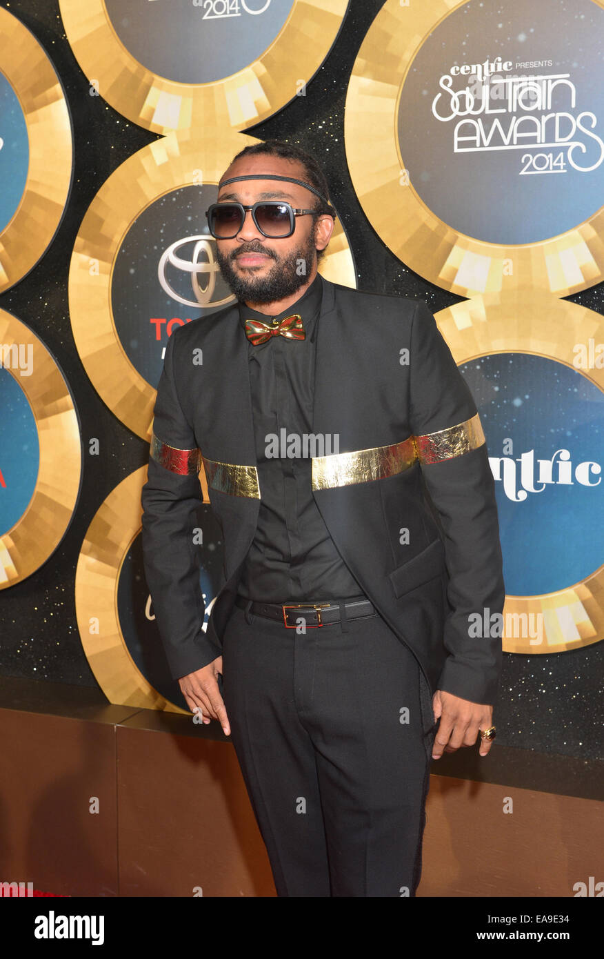 Recording artist Machel Montano attends the 2014 Soul Train Music ...