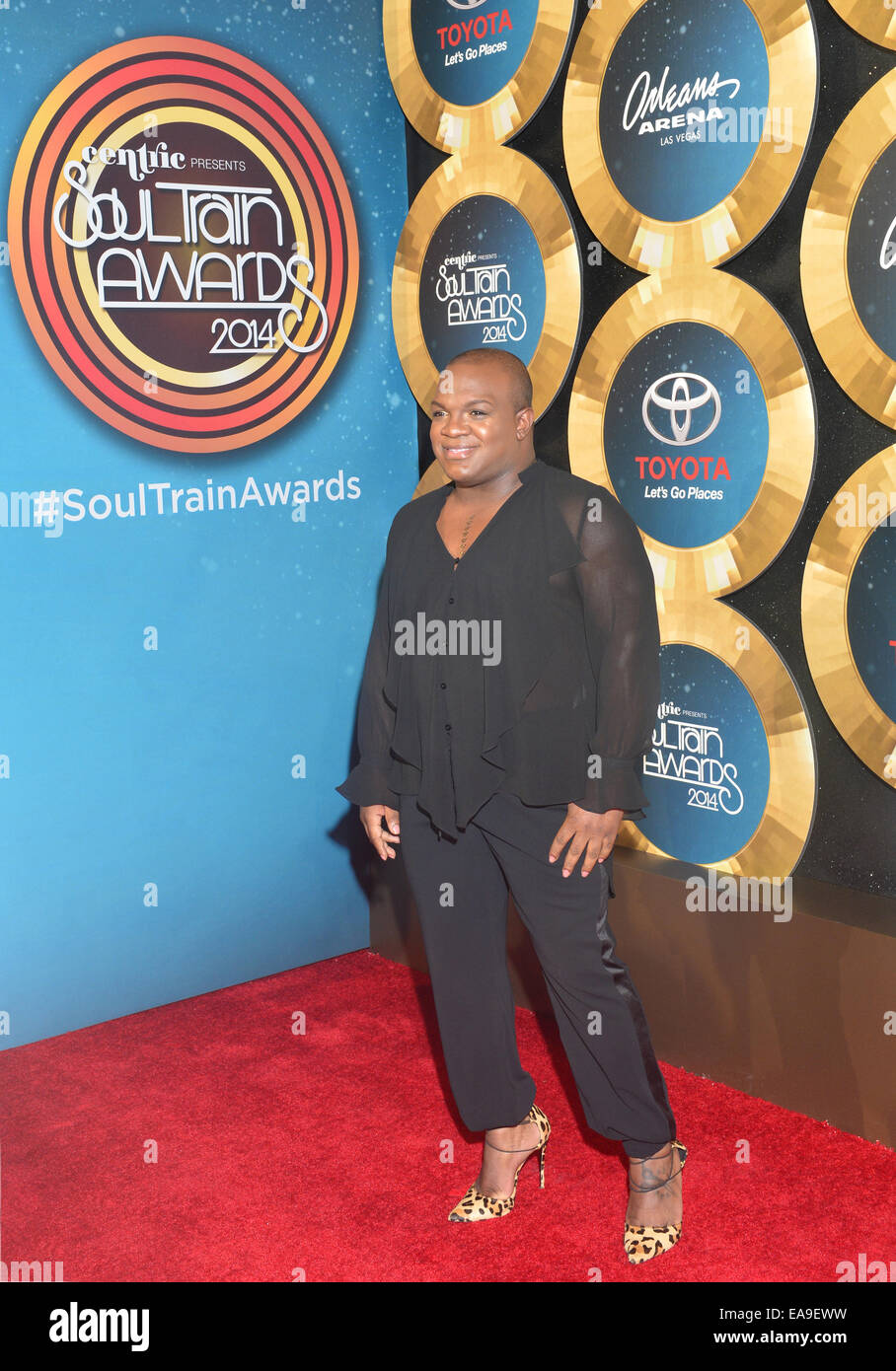 TV personality Derek J attends the 2014 Soul Train Music Awards at the ...