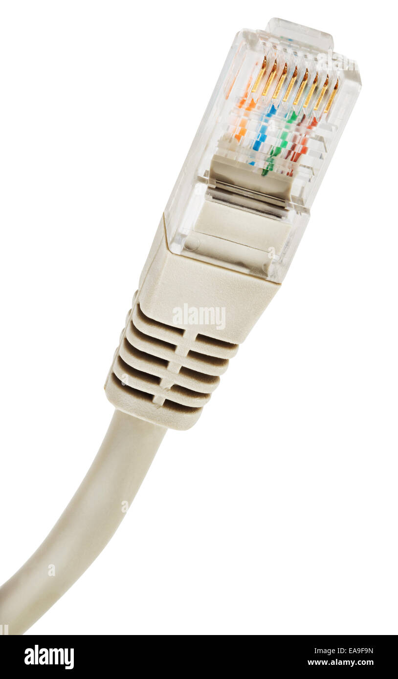 network cable on white background. Clipping Path Stock Photo - Alamy