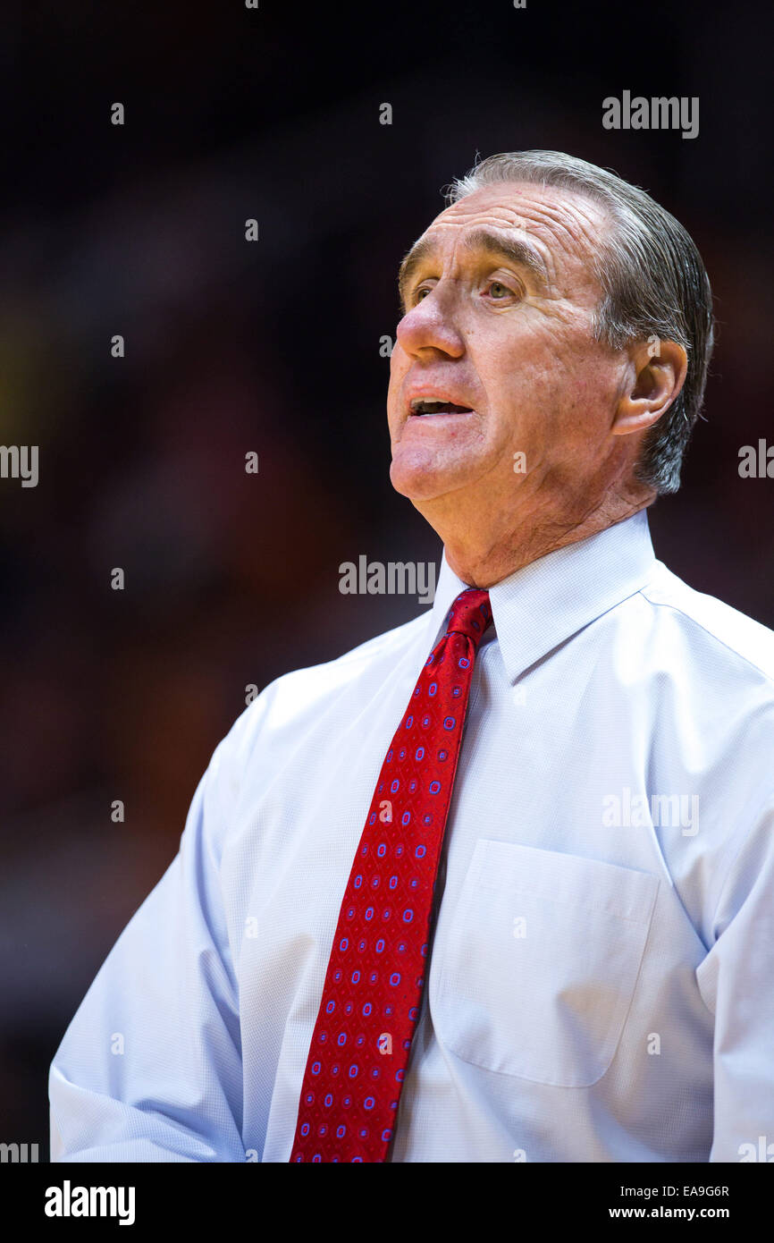 November 8, 2014:head coach John Lentz of the Lenoir-Rhyne Bears during the NCAA basketball ...