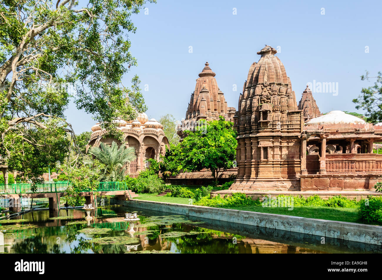 Ancient rock curved temples of Hindu Gods and godess at Mandor garden ...