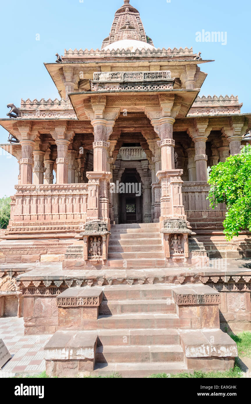 Ancient rock curved temples of Hindu Gods and godess at Mandor garden ...