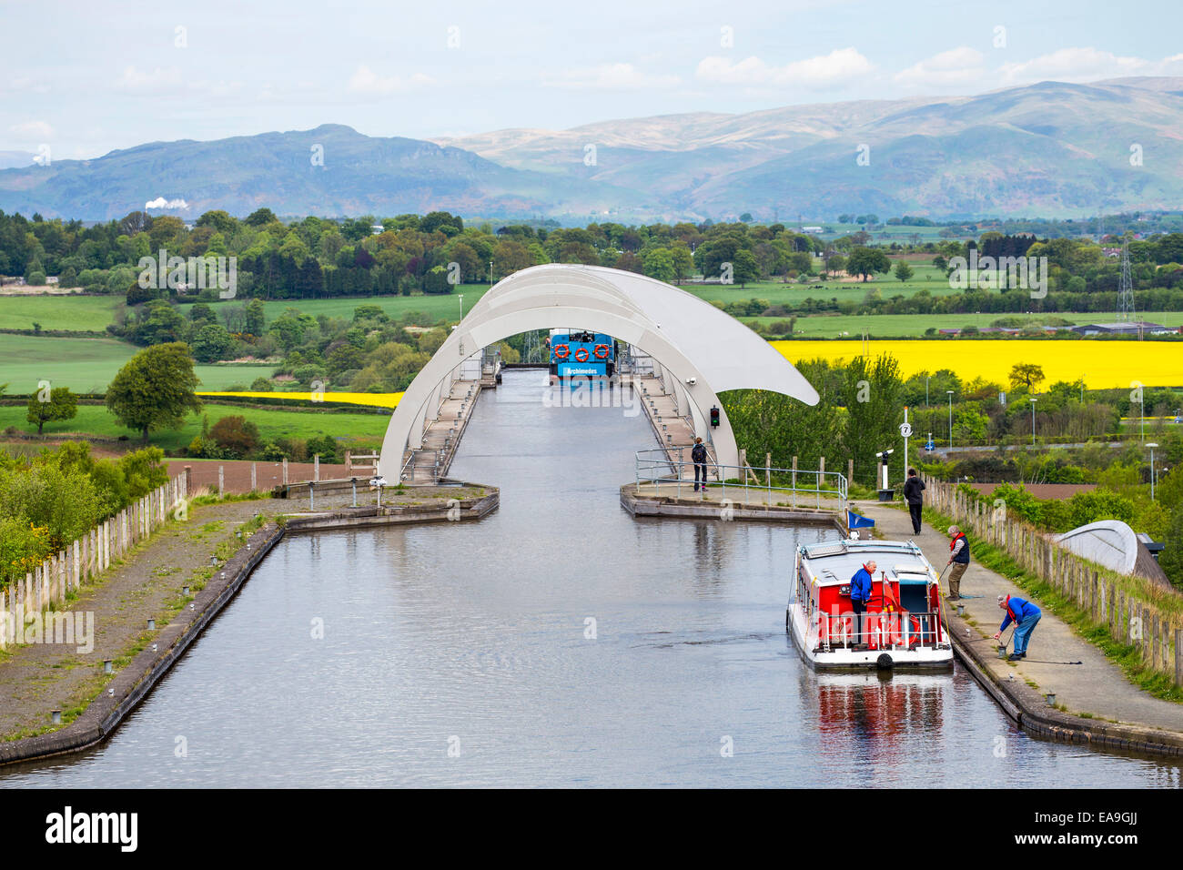 Union Canal Above The Falkirk Wheel Falkirk Scotland Stock Photo Alamy