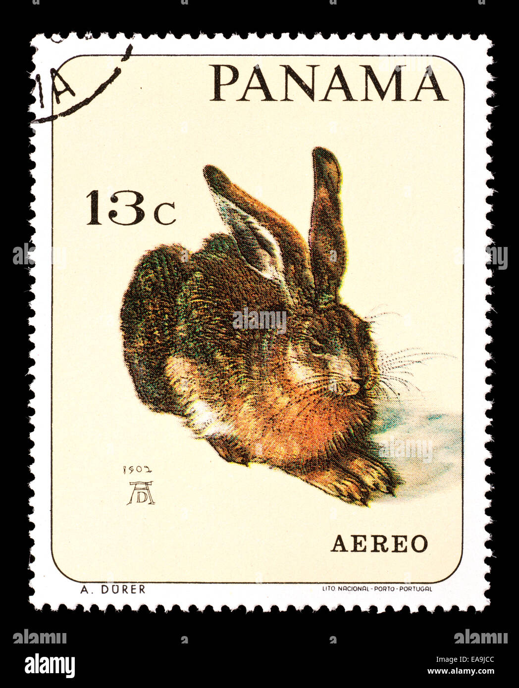 Postage stamp from Panama depicting a rabbit Stock Photo - Alamy