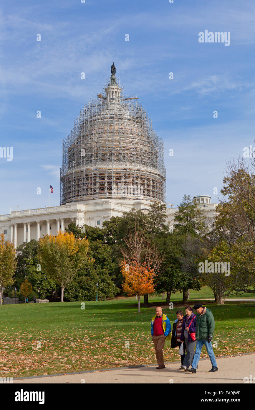 US Capitol Dome under restoration project - Washington, DC USA Stock ...