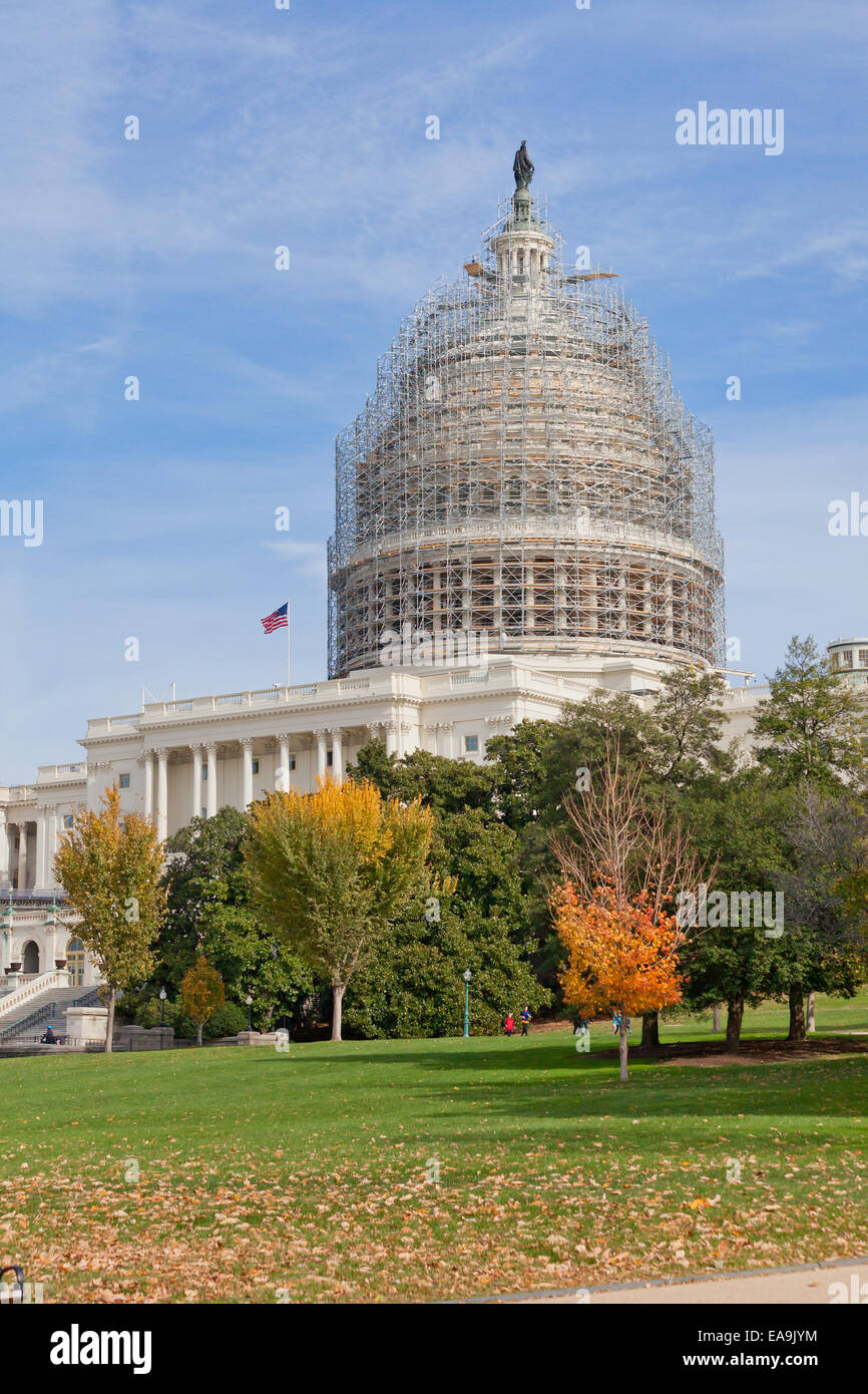 US Capitol Dome under restoration project - Washington, DC USA Stock ...