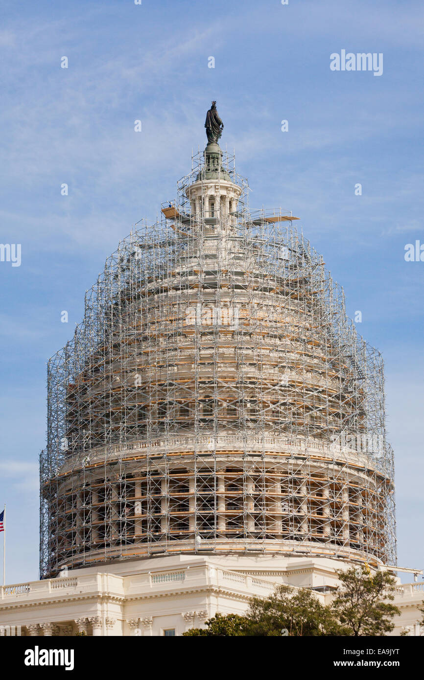 US Capitol Dome under restoration project - Washington, DC USA Stock ...